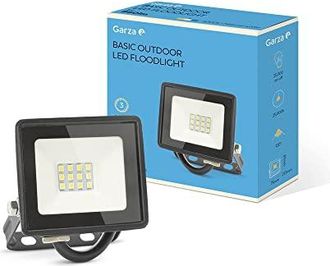 Garza Basic 10W LED Strahler Au&szlig;en, 860 Lumen, 4000K neutrales Licht, IP65, klein und leicht, 120&deg; Winkel, Wand- oder Deckenmontage, regen- und staubbest&auml;nd