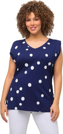 Ulla Popken Damen Kurzarm Mit Schulterpolstern T-Shirt, Indigo, 42-44 EU