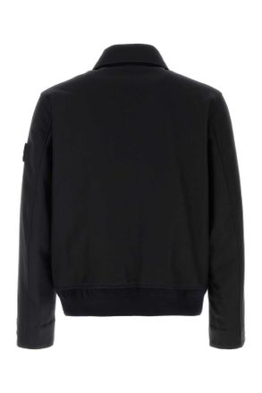 Stone Island Wool-Blend Button-Front Jacket - Navy