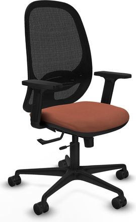 Piqueras y Crespo Cilanco Schreibtisch-Rollstuhl mit 2D-Armen, h&ouml;henverstellbare Lendenwirbelst&uuml;tze, ausgestattet mit Syncro/Traslack und Schneideschaum, Schwarz/Braun