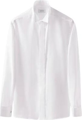 Eton Chemise droite &agrave; col cass&eacute; en coton