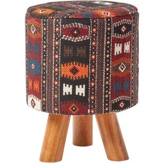 Homescapes Hocker Kilim-Design Holzfüße 32 Rund