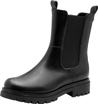 Marco Tozzi Damen Chelsea Boots Rund mit Rei&szlig;verschluss, Schwarz (Black), 37 EU