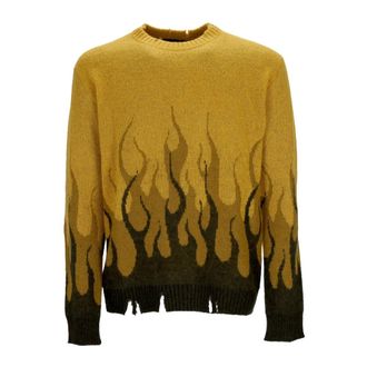 Vision Of Super Flammen Oversize Crew Neck Sweater - - Knitwear - Herren - Mehrfarbig - S