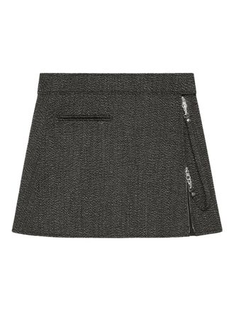 Courrèges minijupe en tweed à fermeture zippée - Gris