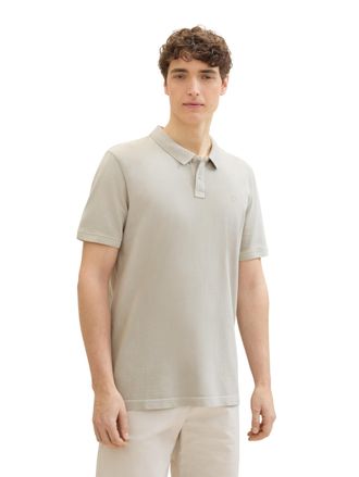 Tom Tailor Herren Poloshirt im Washed-Look, light dove grey, XL