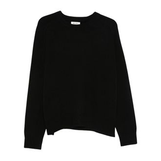 Soft Goat Boyfriend Crewneck - - Knitwear - Damen - Schwarzk - XS