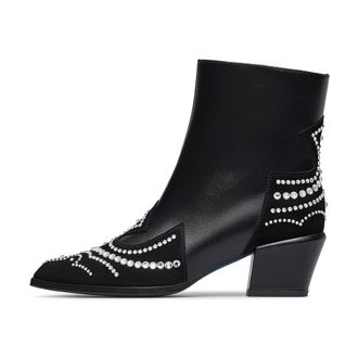 Loriblu Femme, Chaussures, Noir, Taille: 38 EU Bottines &agrave; cristaux style Texan