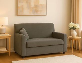 Dmora 2-Sitzer Sofa Baeza 125x73x85h cm Grau mit Armlehnen