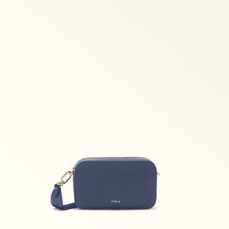 Furla Net Umhängetasche Mini Blu Reale Genarbtes Kalbsleder + Logo-stoffband Damen