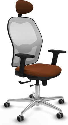 Piqueras y Crespo B&uuml;rostuhl mit R&uuml;ckenlehne und 2D-Armlehnen, h&ouml;henverstellbare Lendenwirbelst&uuml;tze und festes Kopfteil, ausgestattet mit Syncro/Traslack und injiziertem