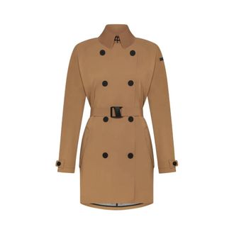 Roberto Ricci Design Beiger Zweireihiger Mantel mit G&uuml;rtel - - Coats - Damen - Beige - M