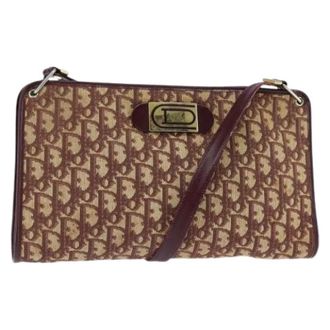 Dior Sac bandouli&egrave;re Pre-owned Vintage Trotter en toile - Femme - Pre-owned - Rouge - Taille: ONE Size