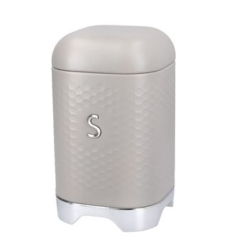 KitchenCraft Zucker Aufbewahrungsbeh&auml;lter mit Deckel, Latte Creme, 11,5 x 11,5 x 19,5cm