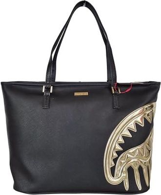 Sprayground sac &agrave; bandouli&egrave;re pour femme 910T8354 gold and dangerous shark noir et or