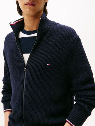 Tommy Hilfiger Strickjacke RWB RIB ZIP THROUGH Rippstrick