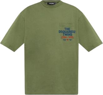 Dsquared2 DSquared2 - T-Shirt f&uuml;r Herren/Damen Unisex, Brusttasche, Baumwolle (Salbeigr&uuml;n)