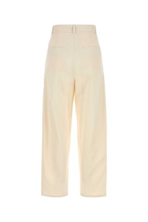 Max Mara Womens Ivory Cotton Duomo Pant Bianco Exterior: Pantaloni Trousers