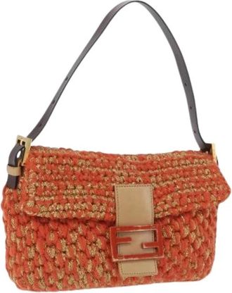 Fendi Sac bandouli&egrave;re vintage en laine Pre-owned - Femme - Pre-owned - Orange - Taille: ONE Size
