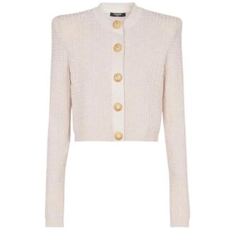 Balmain PB Labyrinth Strick-Cardigan - - Knitwear - Damen - Beige - M