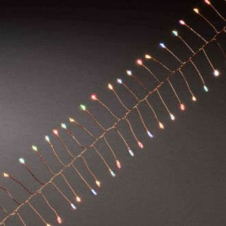 Konstsmide Micro LED Lichterkette, Firecracker, mit 6h-Timer, 60 bunte Dioden, batteriebetrieben, Innen, kupferfarbener Draht - 1465-560
