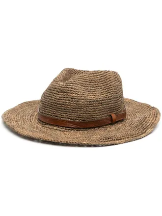 Ibeliv chapeau en raphia Ento &agrave; bord large - Marron