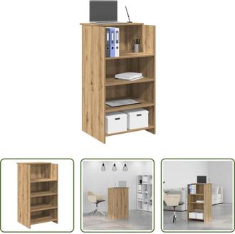 vidaXL Comptoir de r&eacute;ception - Bureau r&eacute;ception ch&ecirc;ne artisanal 55x50x103,5 cm bois ing&eacute;nierie