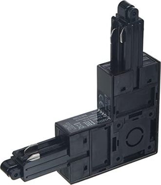 SLV Eckverbinder fáå¼r 1-Phasen HV-Stromschiene, Aufbauversion, Erde innen, Schwarz