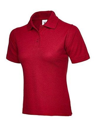 Uneek clothing Polo &agrave; manches courtes pour femme Loisirs D&eacute;contract&eacute; Sport travail - Rouge - S