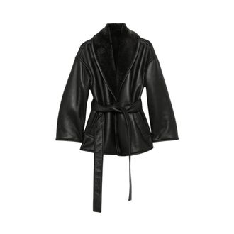 Joseph Manteau Ceinture &agrave; Revers Ch&acirc;le - Femme - Vestes - Noir - Taille: 36 FR