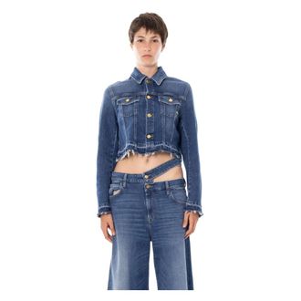 Cycle Mil&ugrave; Denim Cropped Trucker Jacke - - Jackets - Damen - Blau - S