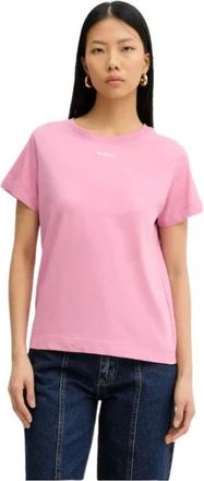 Pinko Pinko, Femme, Tops, Rose, Taille: 42 FR Logo T-shirt