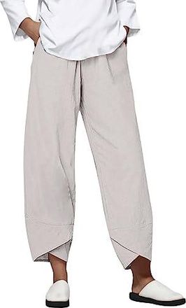 Generic Pantalon de pyjama pour femme - Pantalon dété en coton pour les vacances et la plage - Pour femme - Pantalon court, beige, XL