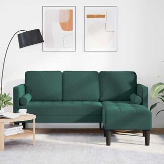 vidaXL Sofa Set Dunkelgr&uuml;n 173 x 131 x 67 cm Samt Vidaxl