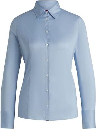 HUGO BOSS The Fitted Shirt 10211515 01 Blouse, Light/Pastel Blue451, 36 Femme
