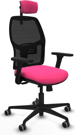 Piqueras y Crespo B&uuml;rostuhl Rosa Alfera mit 3D-Armlehnen, h&ouml;henverstellbarer Lendenwirbelst&uuml;tze und h&ouml;henverstellbarem Kopfteil und Neigungsverstellung, ausgestattet mi