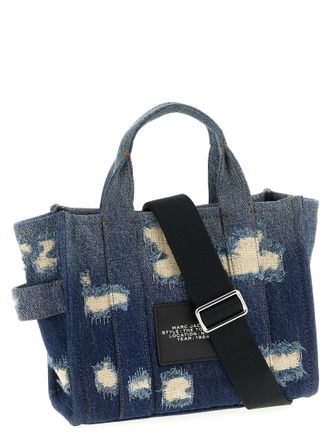 Marc Jacobs Womens Rip And Repair Denim Tote Blue Cotton