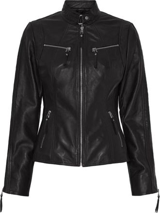 BTF-CPH Lederjacke - - Jackets - Damen - Schwarzk - 2XL