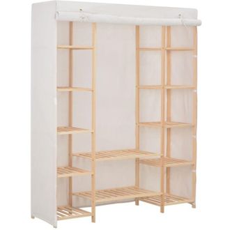vidaXL Garde robe Blanc 135 x 40 x 170 cm Tissu