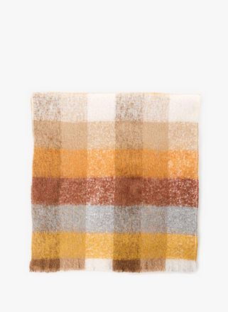 Au Printemps Paris Echarpe &agrave; carreaux fondu en mohair m&eacute;lang&eacute;