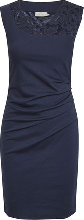 Kaffe Kleid India Damen Kleid Cocktailkleild Ärmellos Elegant Spitze Knielang Spitzenkleid XL, Midnight Marine XL