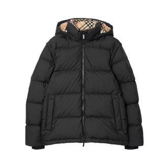 Burberry Veste Noire Rembourr&eacute;e avec Capuche Amovible - Homme - Vestes - Noir - Taille: L