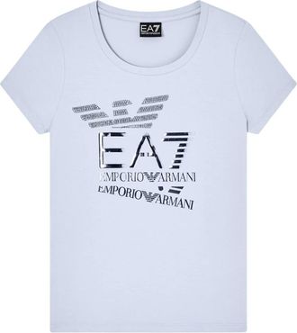 Emporio Armani Emporio Armani Ea7, Femme, Tops, Bleu, Taille: 38 FR T-Shirt Coupe Slim