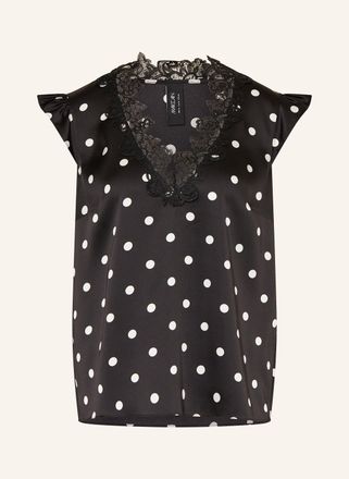Marc Cain Blusentop Aus Satin Mit Spitze schwarz