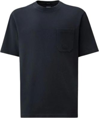 C.P. Company C.p. Company, Homme, Tops, Bleu, Taille: M T-Shirt &agrave; Manches Courtes Teint en Pigment Piquet 24/1