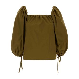 Saint Laurent Cropped Blouse - - Blouses & Shirts - Damen - Gr&uuml;n - M