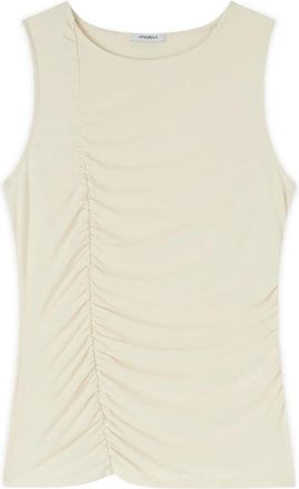 Motivi Jersey-Top mit Drapierung vorne - - Tops - Damen - Wei&szlig; - M