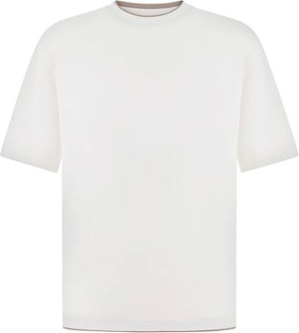 Boggi Milano Homme, Tops, Blanc, Taille: 2XL T-Shirt en coton Pima