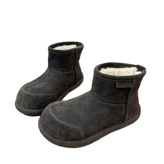 Generic YUJIEBB Bottes de neige dhiver chaudes &agrave; bout large et en peluche pour femme, imperm&eacute;ables et antid&eacute;rapantes, en coton &eacute;pais, grandes t&ecirc;tes, d&eacute;contrac