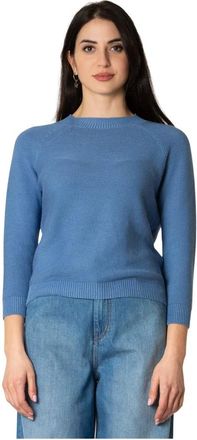 Max Mara Linz Cotton Sweater - Femme - Pulls - Bleu - Taille: 42 FR